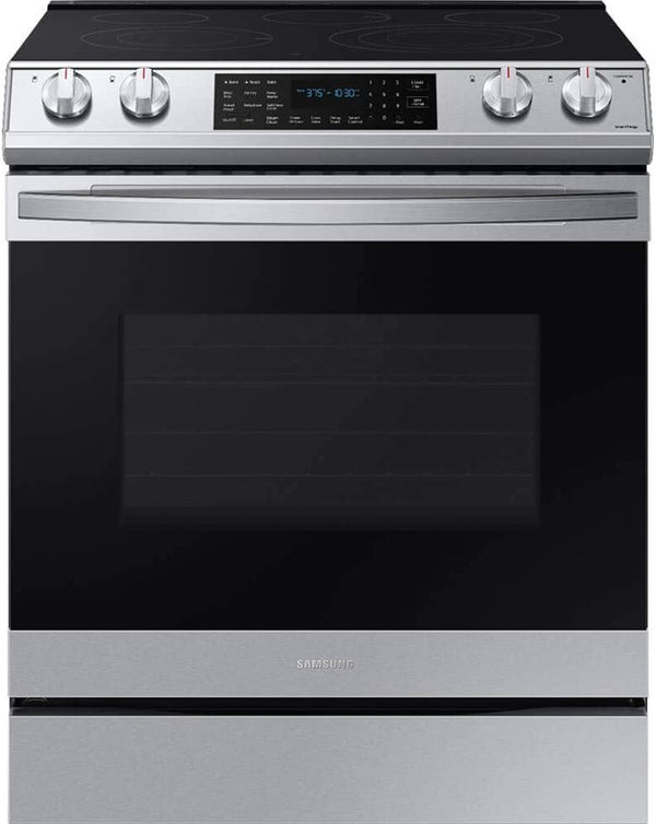 SAMSUNG NE63T8511SS 6.3 cu. ft. Front Control Slide-in Electric Range ...
