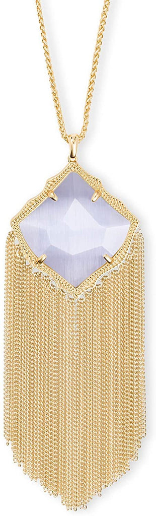 Kendra Scott Kingston Gold Long Pendant Necklace in Slate Cats Eye sandstormusa